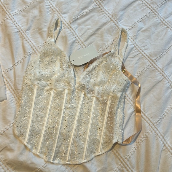 Meshki | Tops | Meshki Pearl Bustier Corset Top | Poshmark